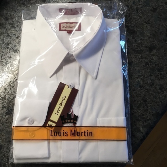 louis martin | Shirts | Nwt Louis Martin White Long Sleeve Uniform ...